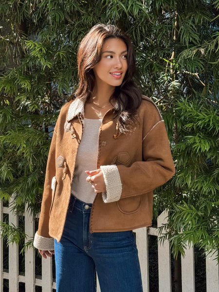 Mammoth Vegan Shearling Jacket in Camel - Final Sale – Stitch And Feather