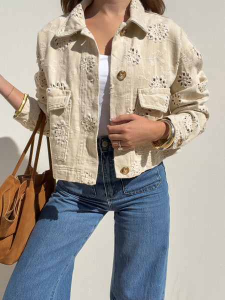 Fawn Eyelet Cropped Jacket - Final Sale – Stitch And Feather